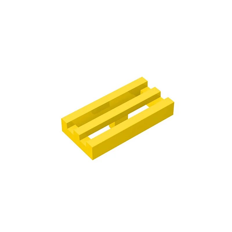 Желтая пластина 1x2 сетка 2412, 10 шт.