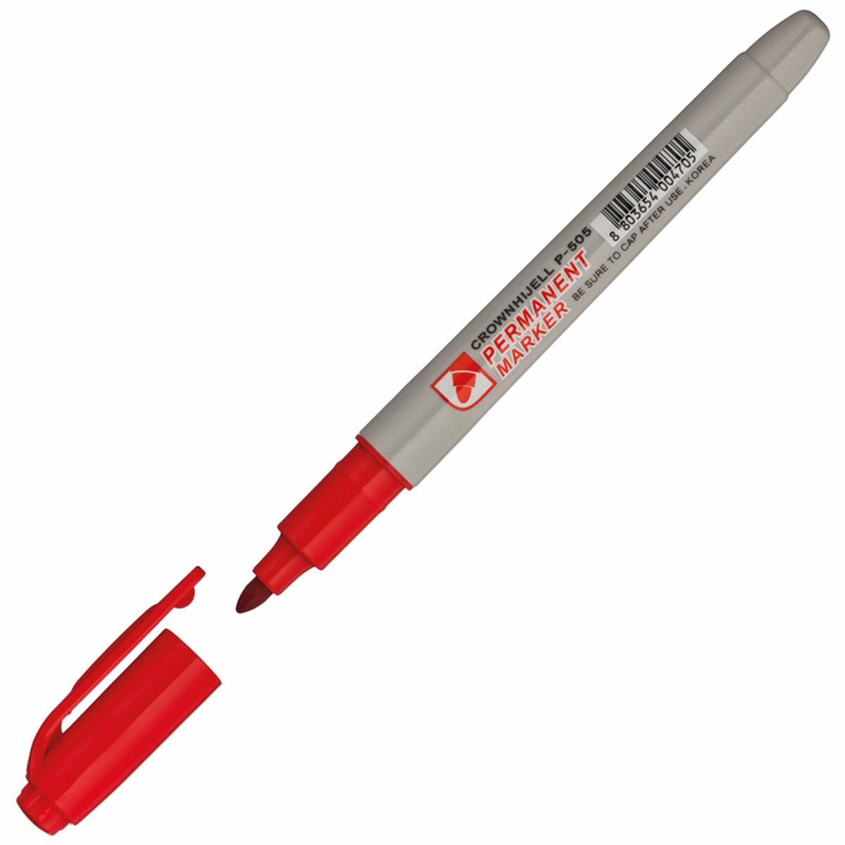 Маркер перманентный Crown Multi Marker Slim (2мм, круглый наконечник, красный) 12шт. (P-505)