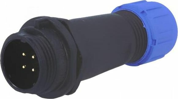 Вилка WEIPU SP1311/P4IN Вилка SP13 "папа" PIN: 4 IP68 4-6,5мм 5А пайка на провод 200В 1шт