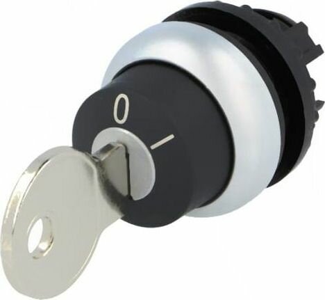 Переключатель EATON M22-WRS поворотный с ключом, Фикс. пол 2 22мм, черный, 1 шт