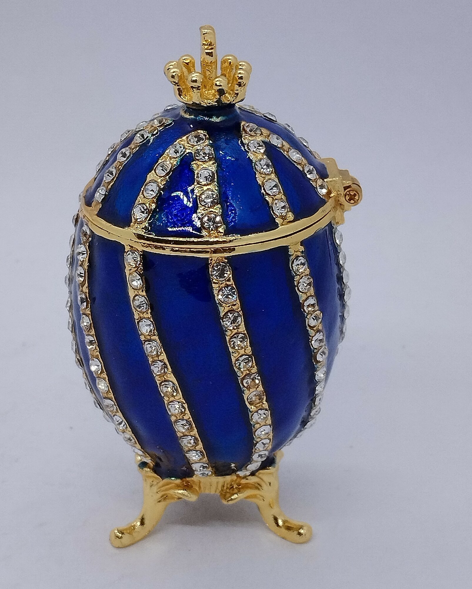 Яйцо Фаберже витое, малое, синее