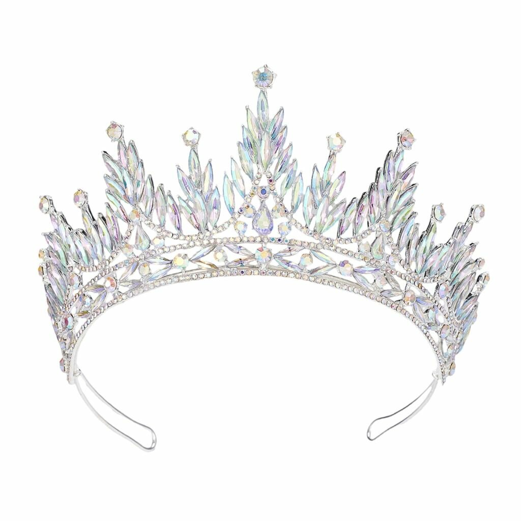 (1шт) Свадебный головной убор в виде хрустальной короны с бриллиантами-Серебряный бриллиант AB