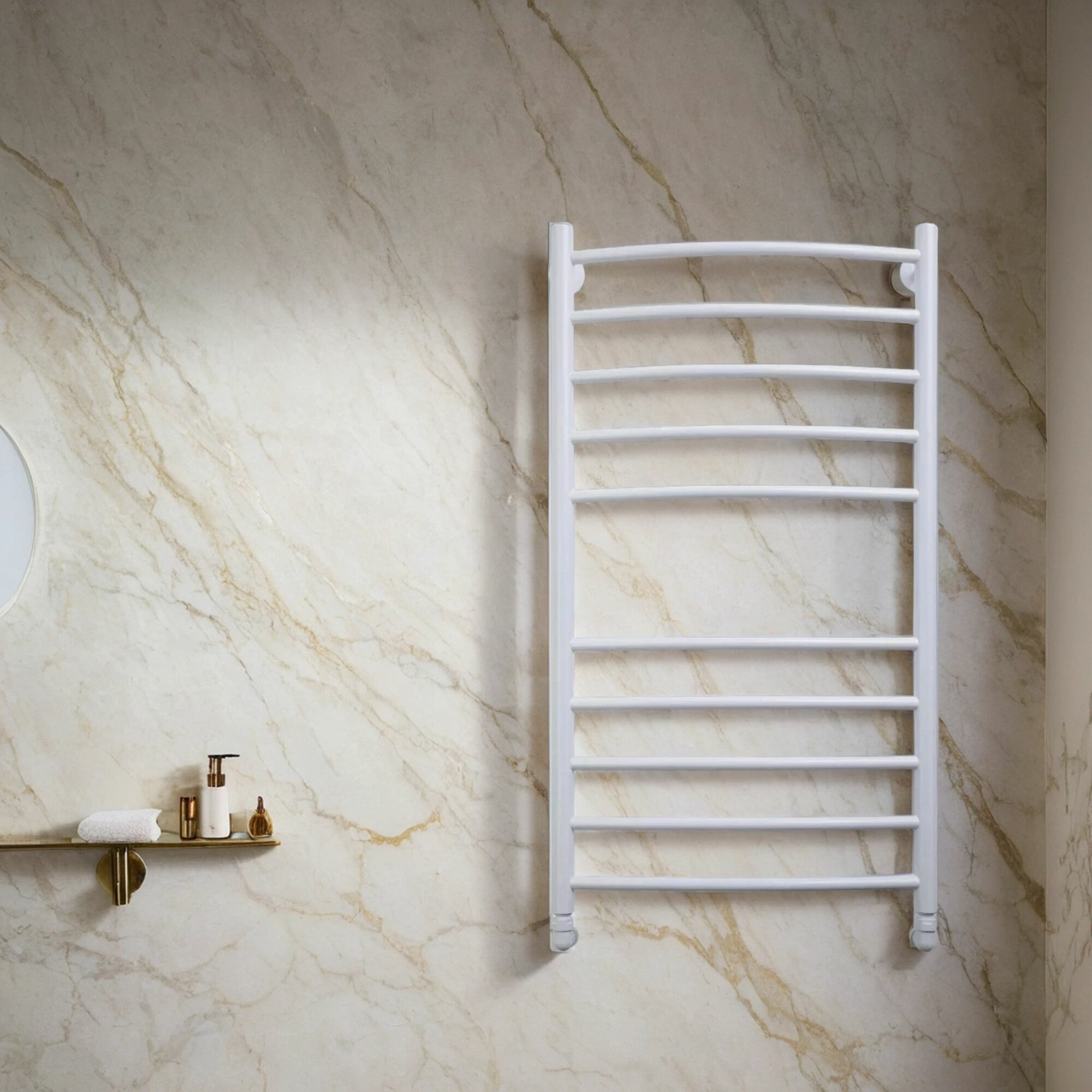 Полотенцесушитель водяной Comfysan Noumi W-10 100/40, белый (полный комплект)