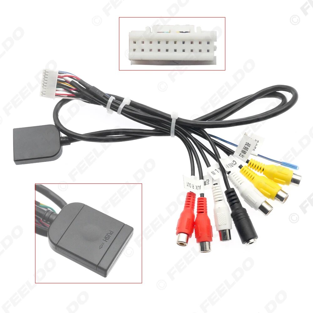 FEELDO 20P6 SIM MIC RCA AUX кабель для Android головного устройства