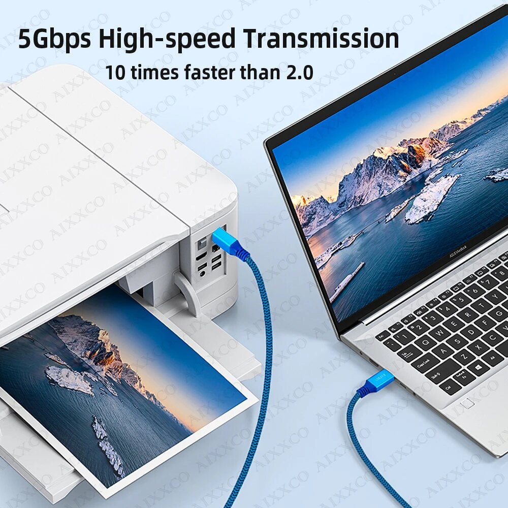 USB 3.0 A кабель AIXXCO, 0.3m — фото 1
