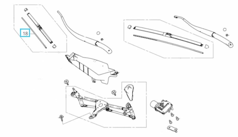 Резинка дворника стеклоочистителя (500 мм); Артикул Honda: 76632TY2A04 (Оригинал)