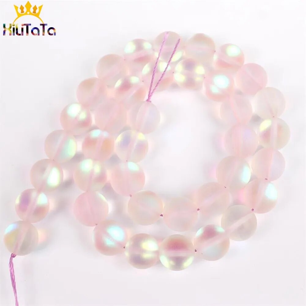 Бусины Xilitata кристаллы лунный камень 15 дюймов 6mm (approx 61pcs), Matte Pink