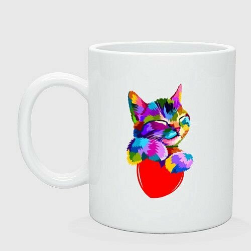 Радужный котик RAINBOW KITTY Керамическая кружка