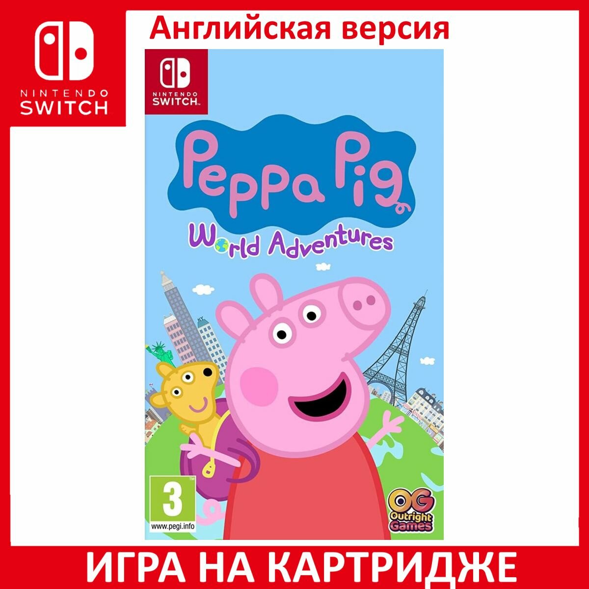 Игра Peppa Pig World Adventures (Свинка Пеппа вокруг света) Switch Картридж на Nintendo Switch Английская версия