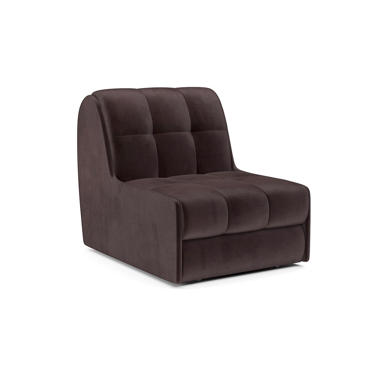 Кресло-кровать Сток Диванов Мичиган-2 Chocolate шоколадный, механизм аккордеон на металлокаркасе, бархат антикоготь