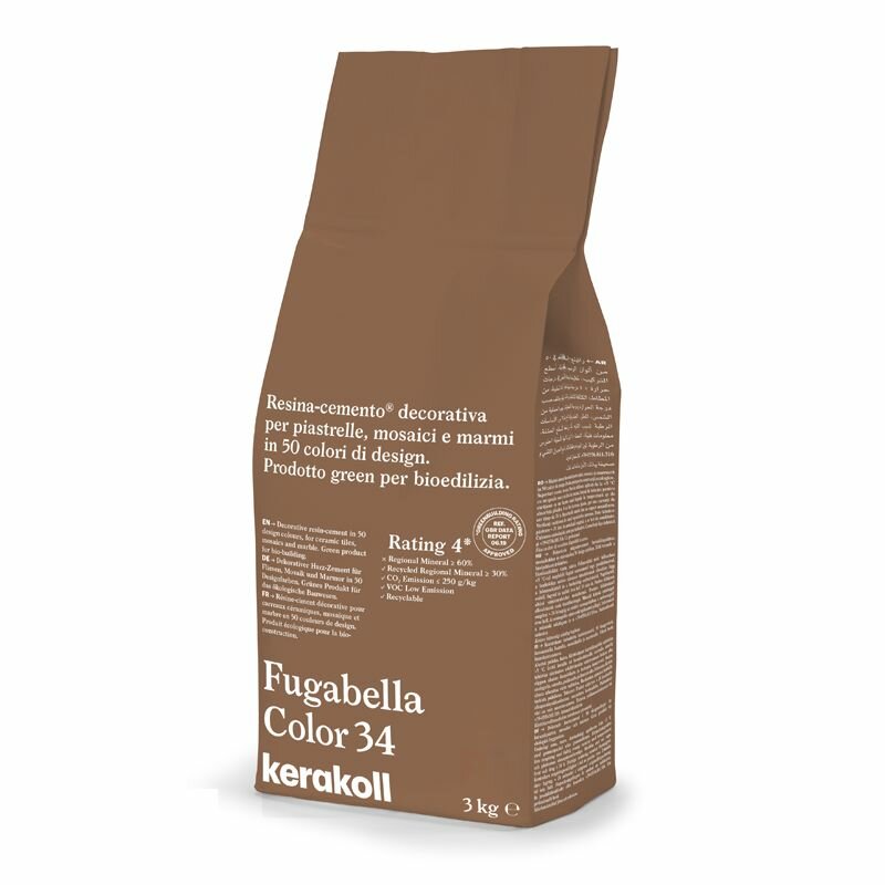 Затирка для плитки полимерцементная Kerakoll Fugabella Color (3кг) 34