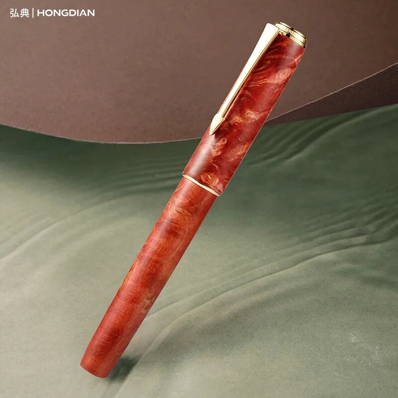Hongdian A7 перьевая ручка из дерева Hand Polished F, Red