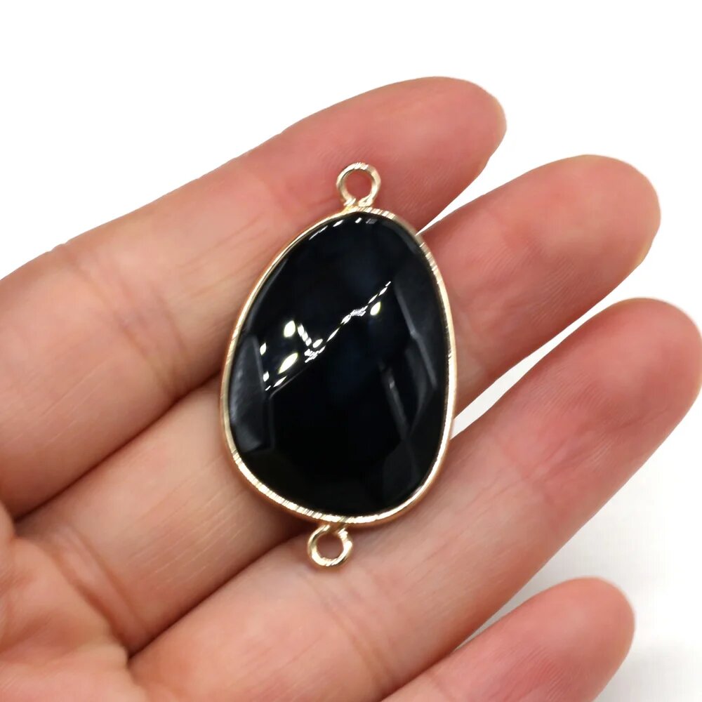 Подвески из аметиста для рукоделия Черный, Black Agate