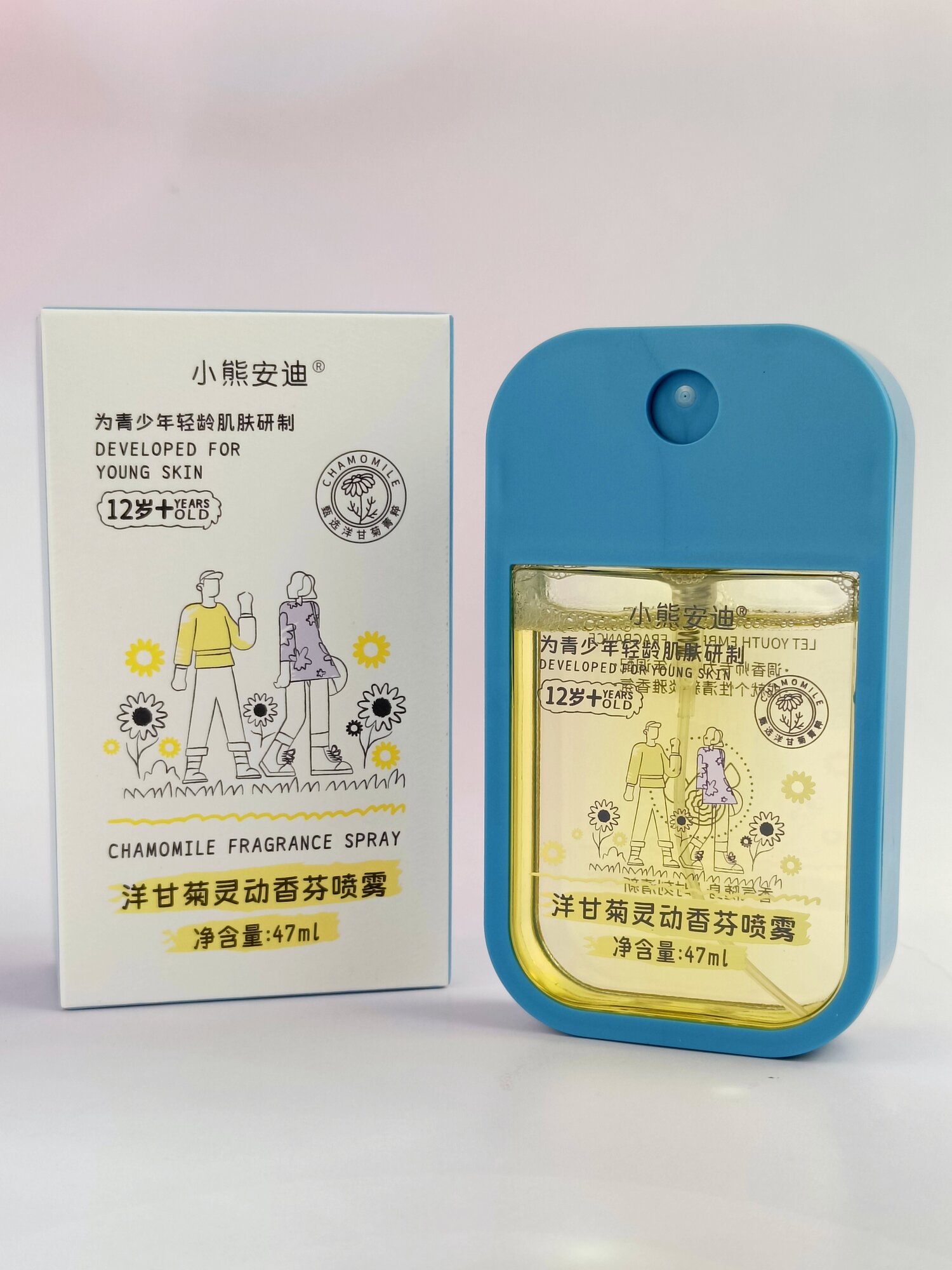 Спрей для тела Fengtuoling Увлажняющий, с экстрактом ромашки, для молодой кожи, 47мл