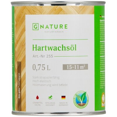 Масло Gnature 255 Hartwachsol с твердым воском, износоустойчивое, бесцветный 0,75л