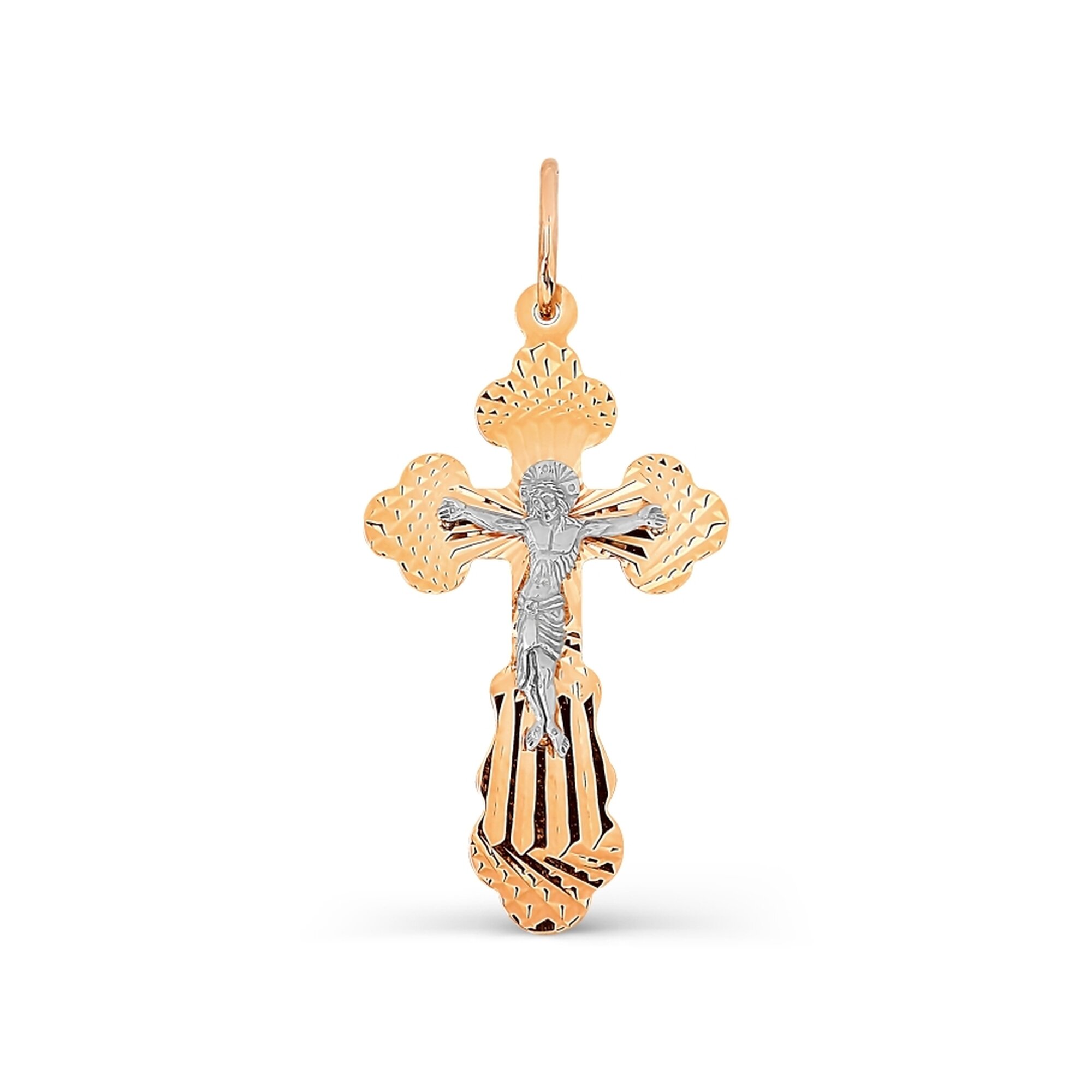 Крестик, красное золото, 585 проба