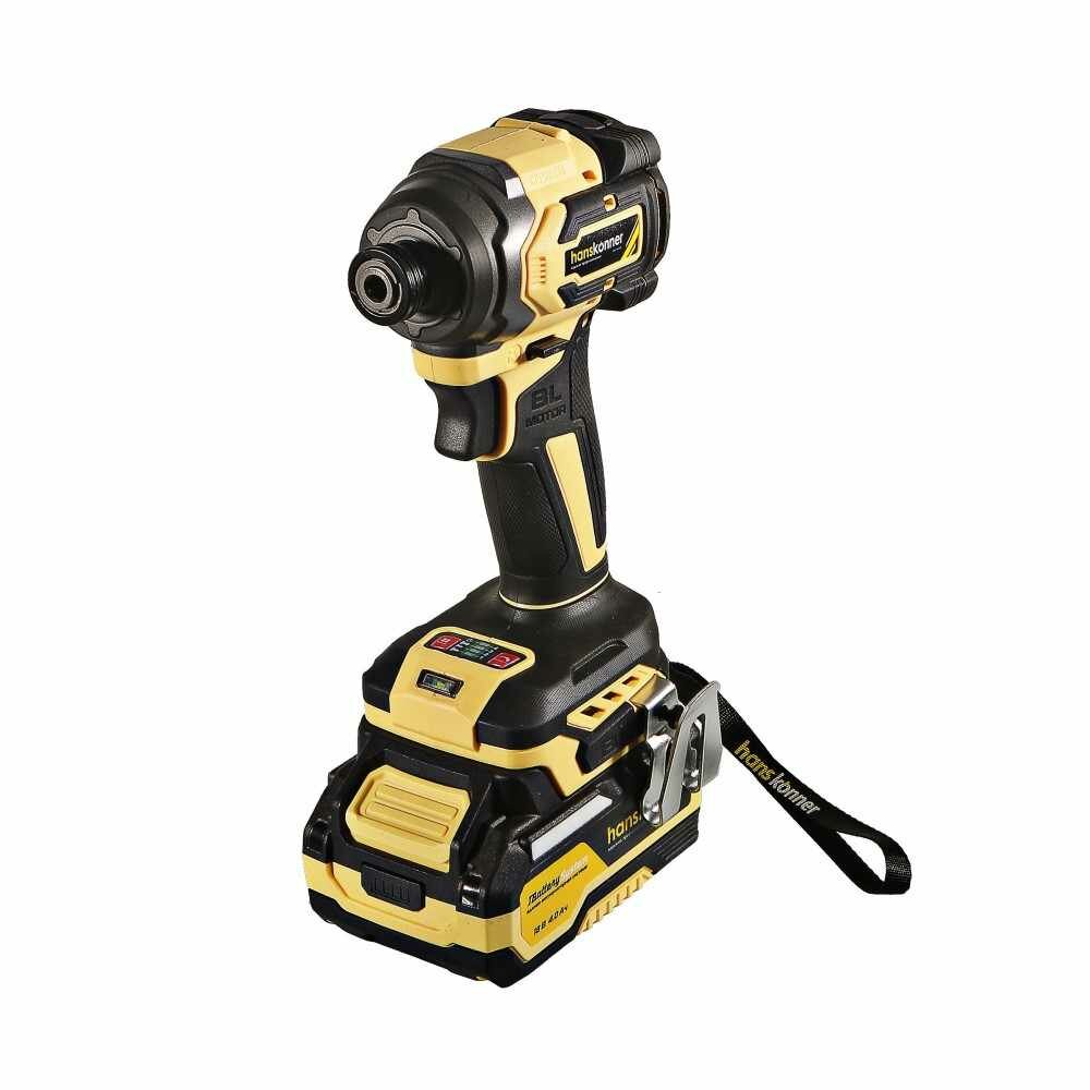 Винтоверт аккумуляторный ударный бесщеточный Hanskonner HCD20280BLC 1х4,0 Ач 18 В