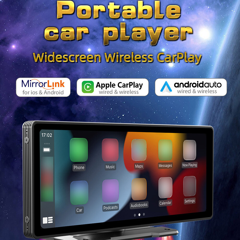 9,3-дюймовый автомобильный MP5-плеер с поддержкой Bluetooth для звонков без помощи рук, FM-радио, CarPlay, Android Auto, подключением телефона, ассистентом заднего хода, разъемами для USB-накопителя/T