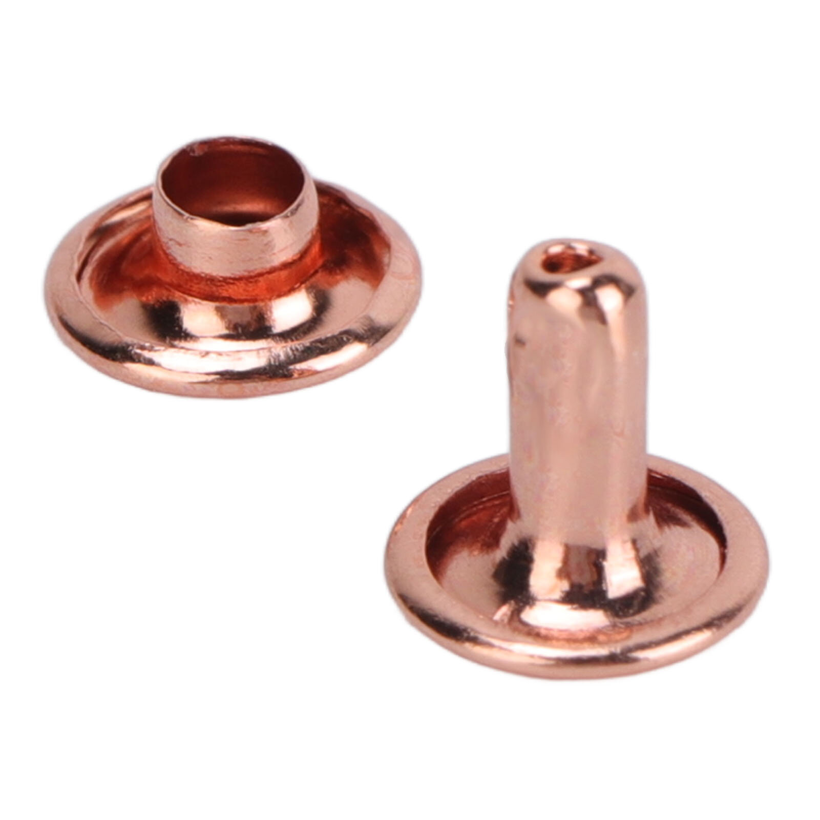 300 комплектов кожаных заклепок 6x8 мм 7x8 мм 8x8 мм розового золота, прочные металлические заклепки с двойной крышкой для шляпы, ремня, обуви