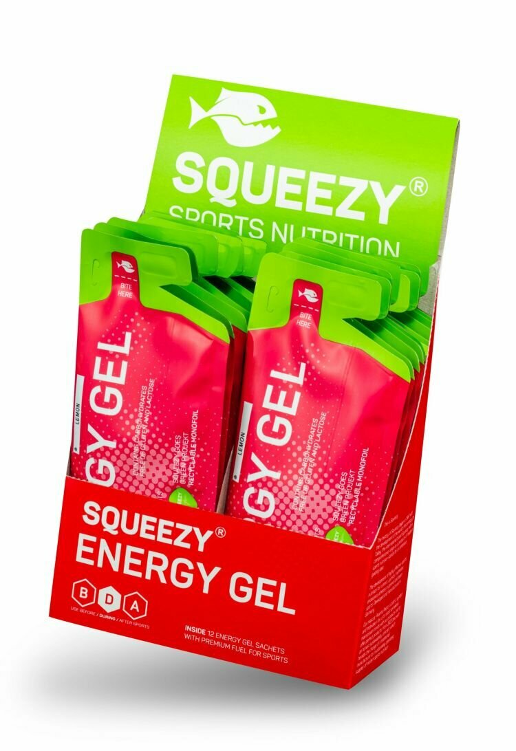 Гели энергетические ENERGY GEL squeezy 12шт. по 33гр. (Микс),