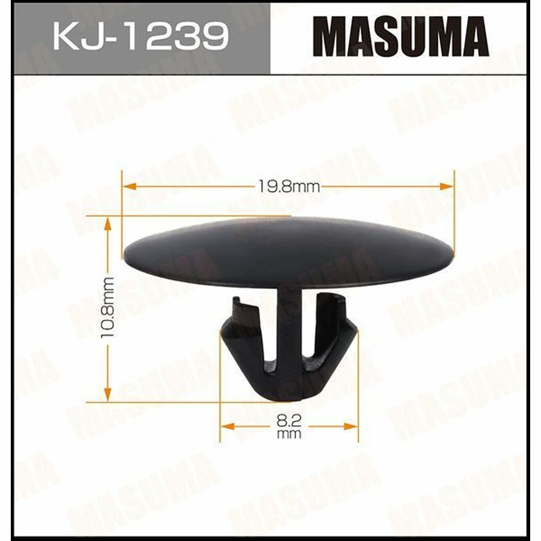Клипса автомобильная (автокрепеж) для японских автомобилей Masuma KJ-1239 50шт.