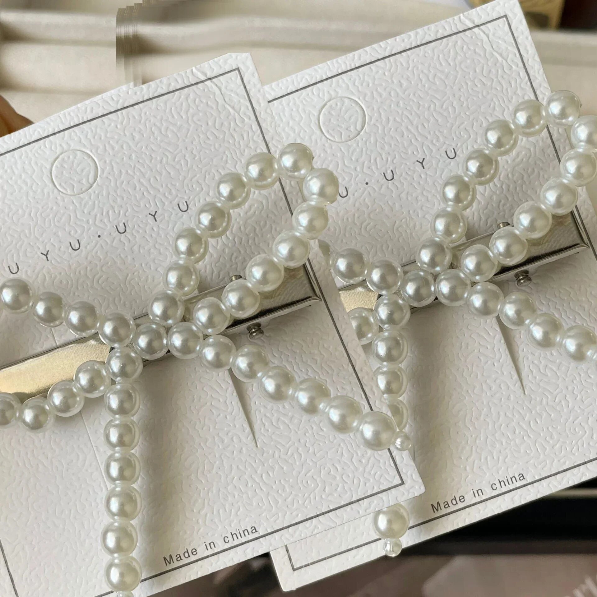 Жемчужные заколки для волос, белые, 2 шт.