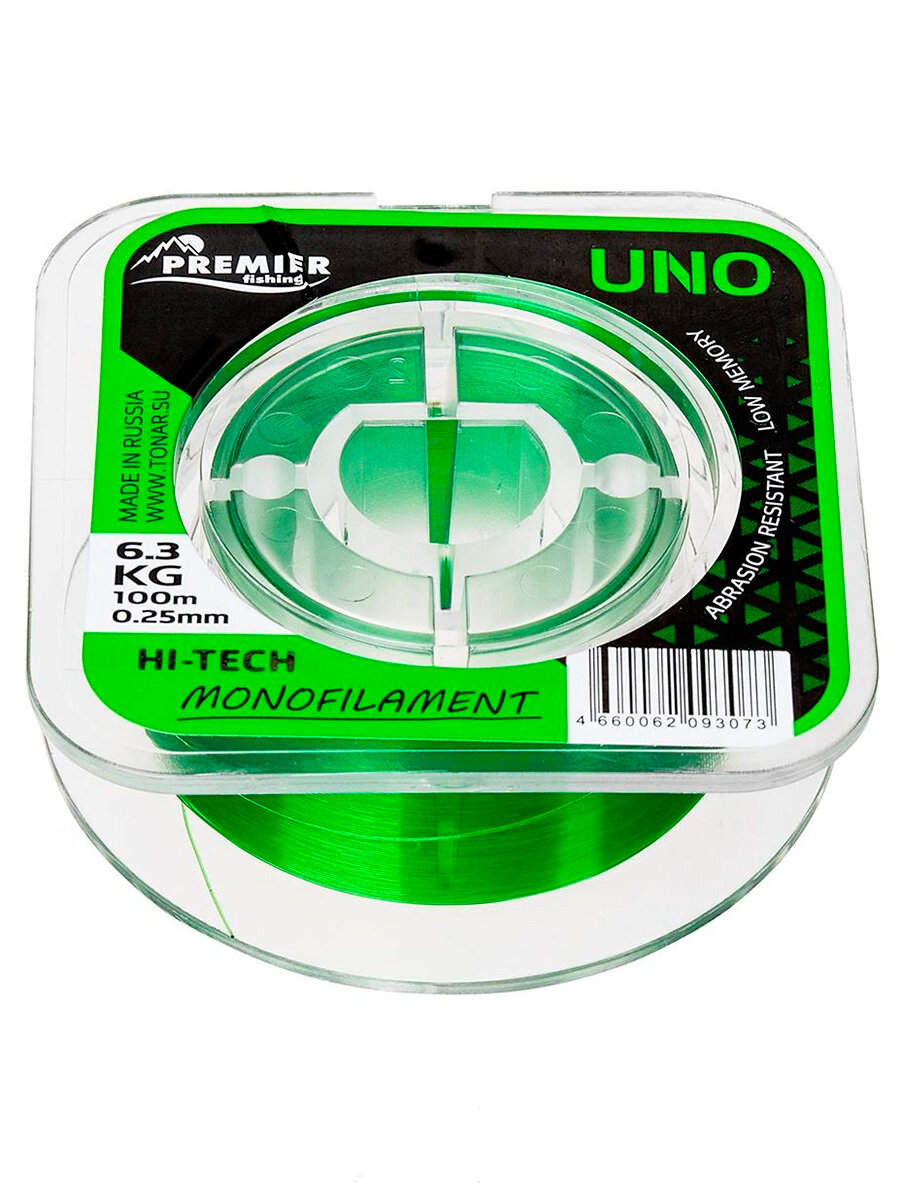 Леска для рыбалки Premier Fishing UNO Green Nylon 0,25mm/100m (PR-U-G-025-100)
