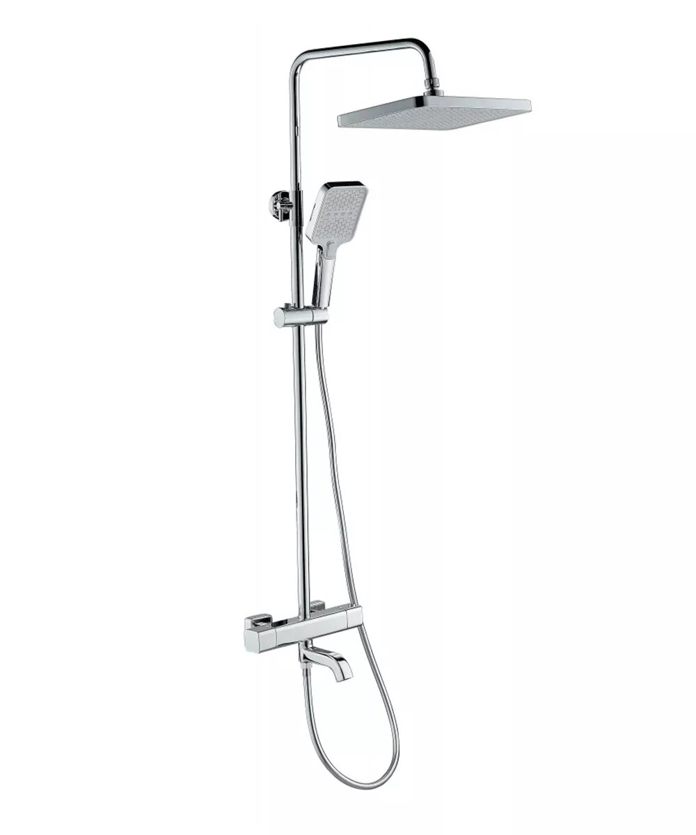 Душевая система с термостатом и тропическим душем от бренда Vieir V113563 хром