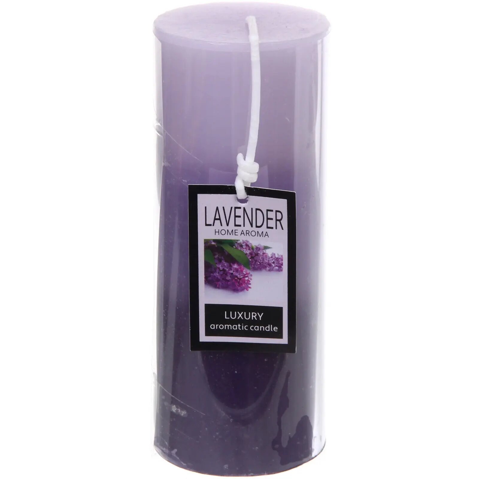Свеча ароматическая "Lavender" 6x15см, фиолетовый градиент, парафин, релакс