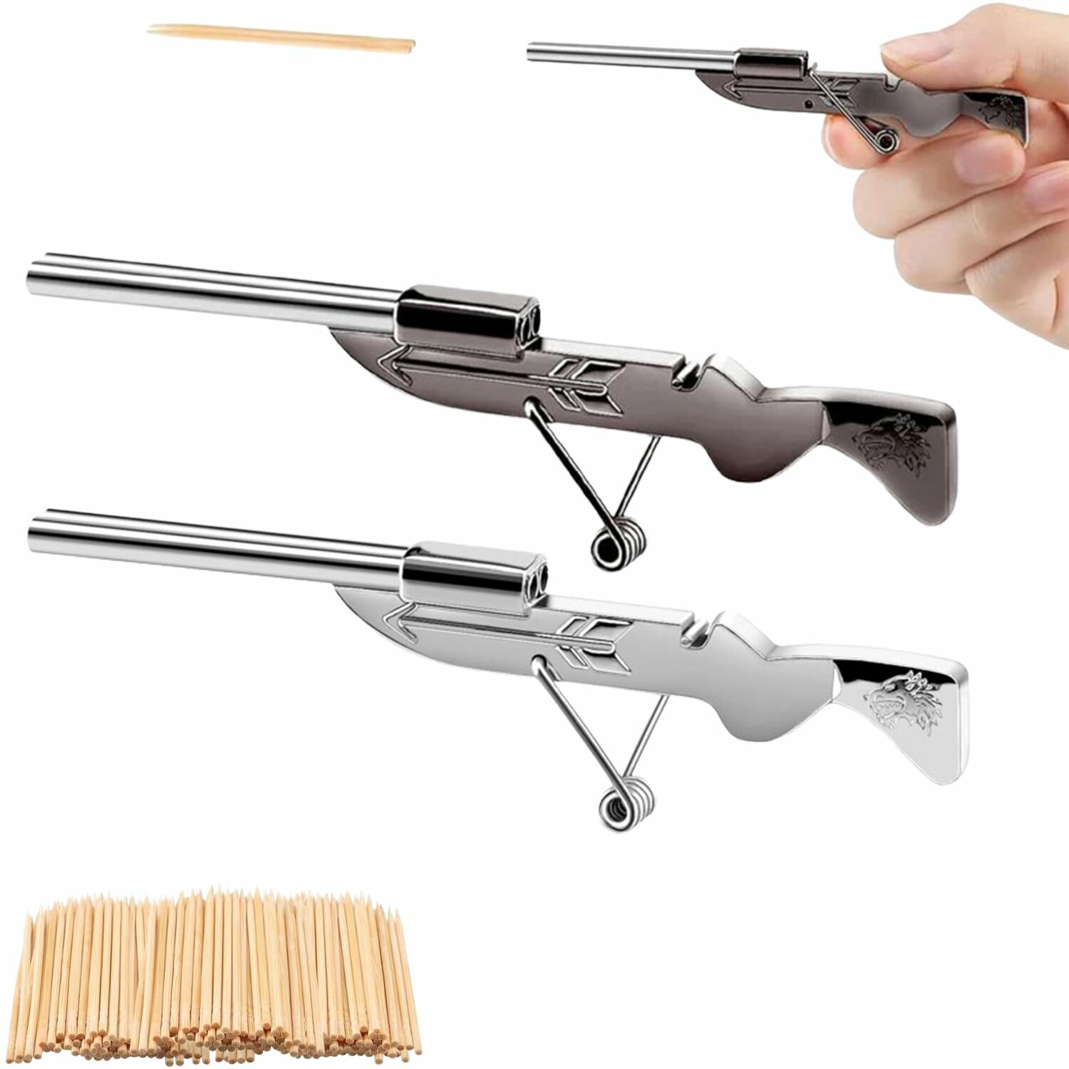 Миниатюрный дробовик с зубочистками – игрушка для офиса и дома, металлический сплав, безопасный и прочный