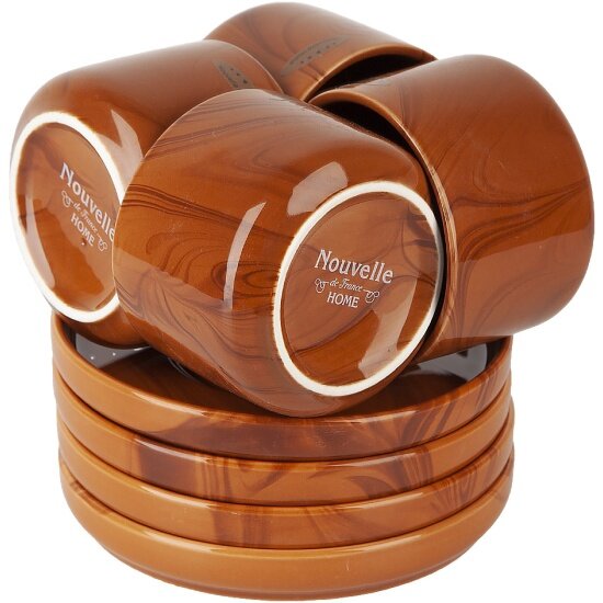 Чайный набор Nouvelle на 4 персоны "Wooden Grain", 200 мл. (1730306)