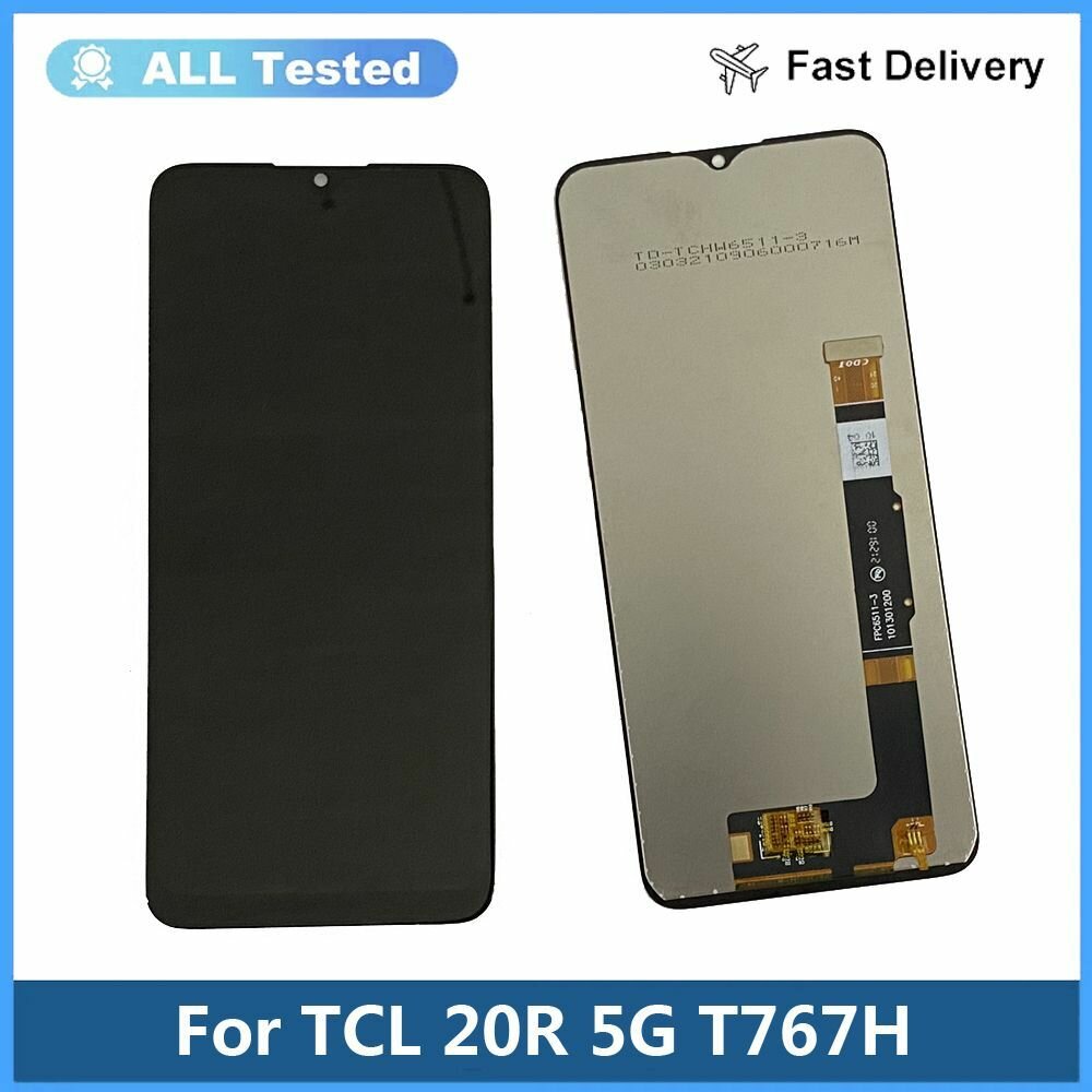 Дисплей для TCL 20R T767H ; дисплей в сборе с сенсорным экраном; черный ; содержать инструментов