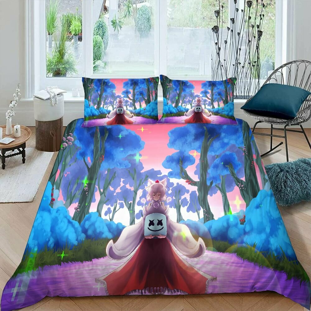 Постельное белье 1,5 спальное / 2-х , Пододеяльник, Аниме девушка