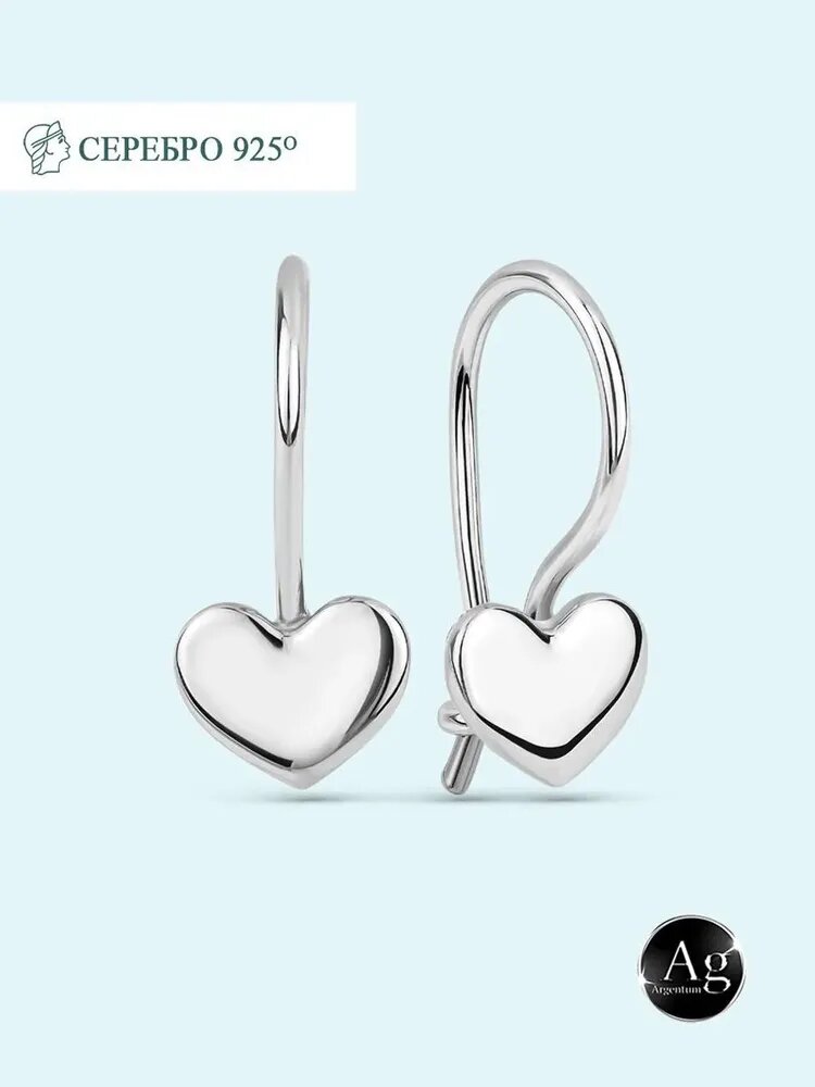 Серьги, серебро, 925 проба, родирование