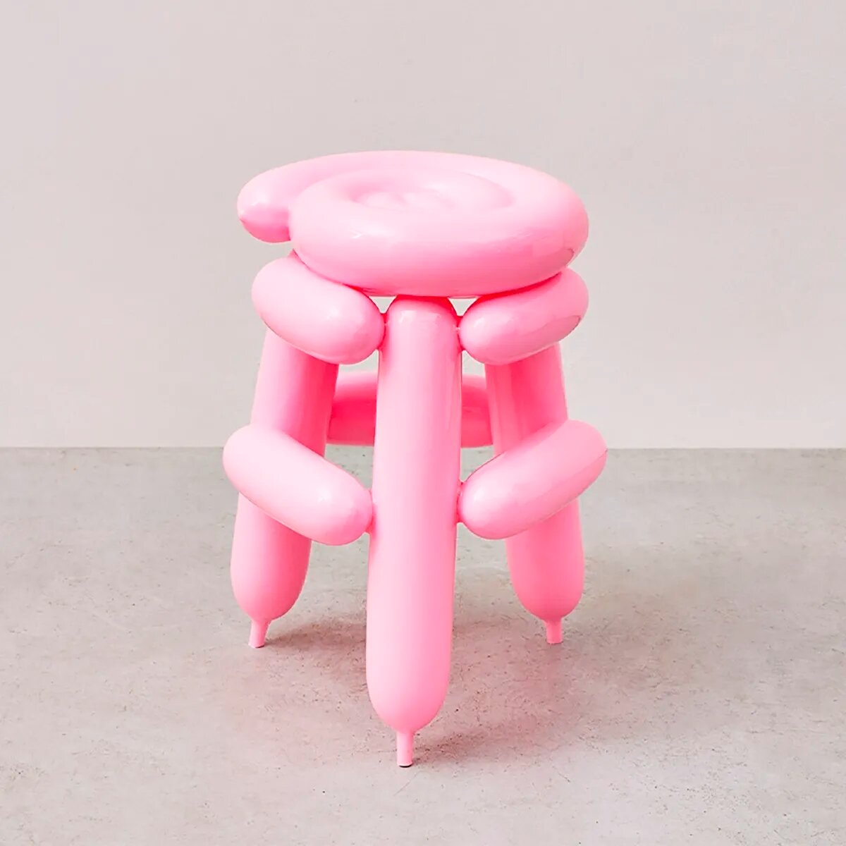 Табурет дизайнерский из стекловолокна в стиле Blowing stool (высокий 38*38*47 см розовый одноцветный)