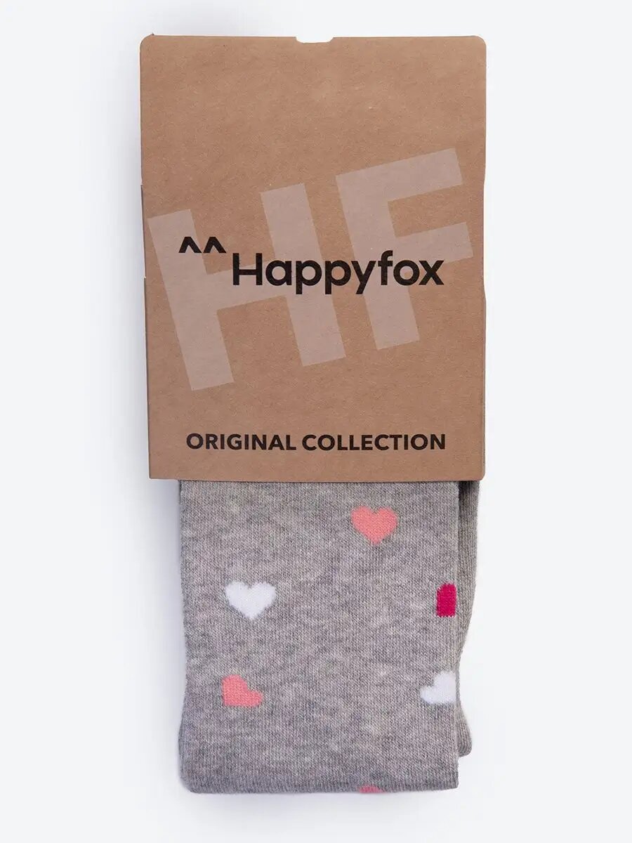 Колготки Happyfox Для девочек, размер 128-134, розовый, серый — фото 1