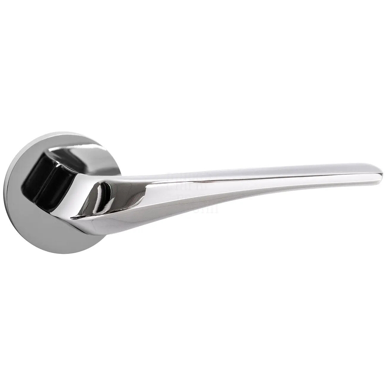 Дверная ручка Ajax (Аякс) на круглой розетке "ROCKET" хром