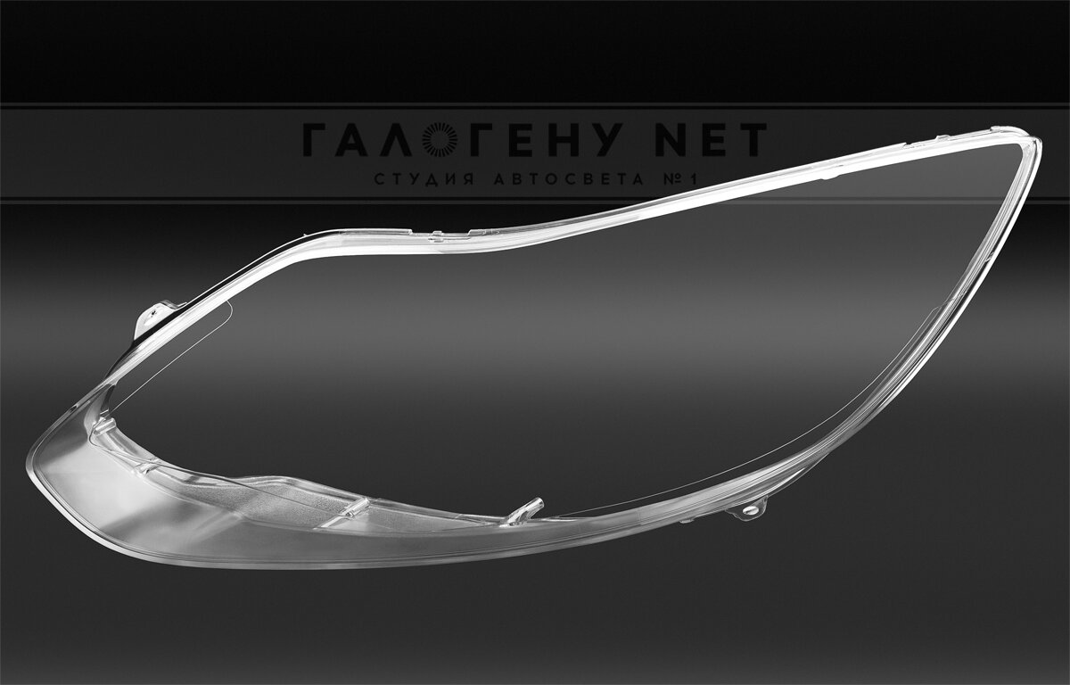 Стекло фары для Ford Focus 3 Дорестайлинг (2010-2015), левое, поликарбонат