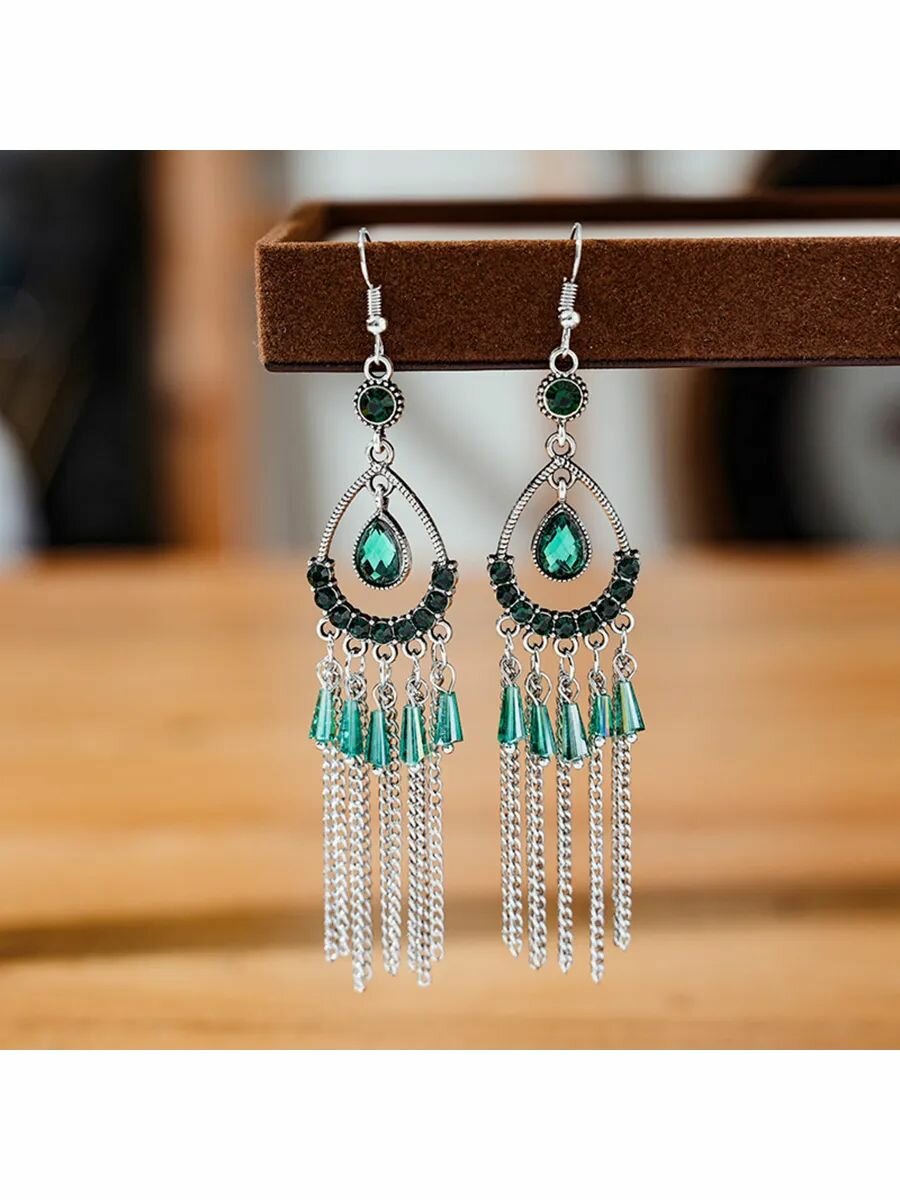 Серьги, искусственный камень