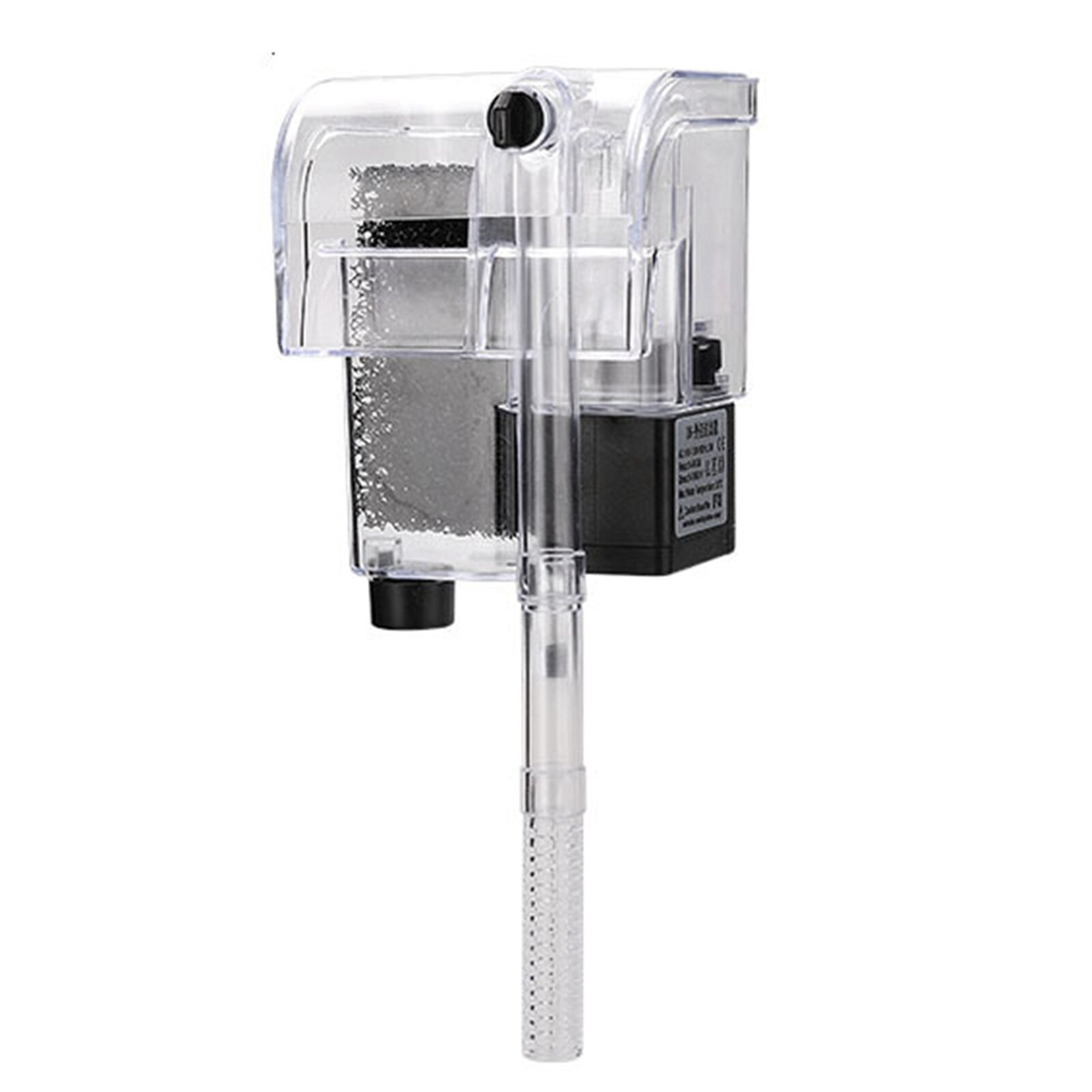 Fish Tank Filter Wall-mounted Waterfall External Oxygen Pump Mini Turtle with 2 Cotton - Multi-stage Filtration System Suitable for 5~10 Gallon Aquariums