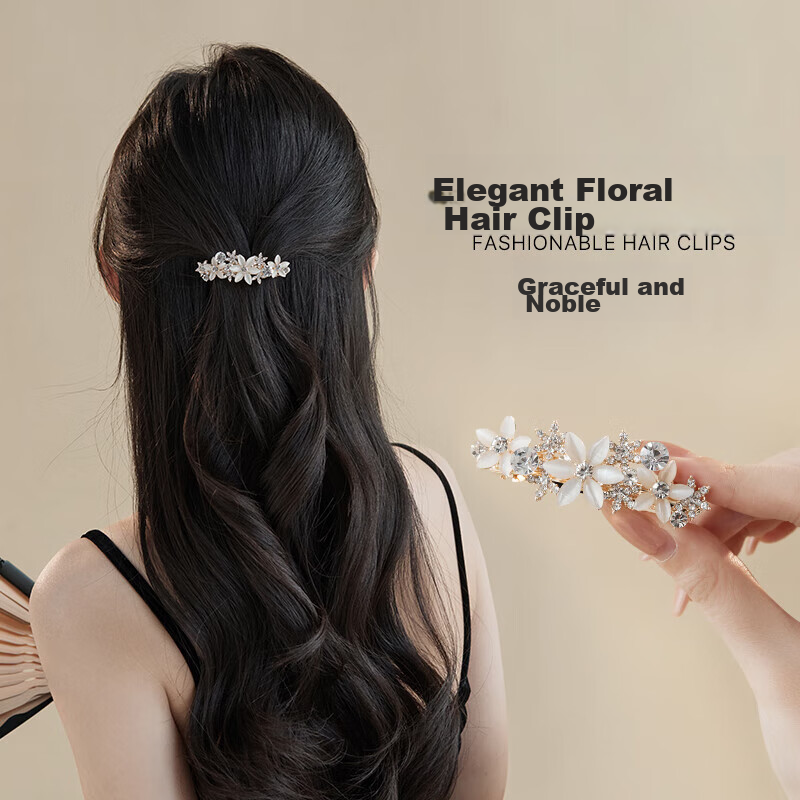 Chimera Elegant Back-Of Clip And Half-Up Hair Accessory, Floral Hair Clip, Hair Ornament, Birthday Gift for Women, New Year Gift