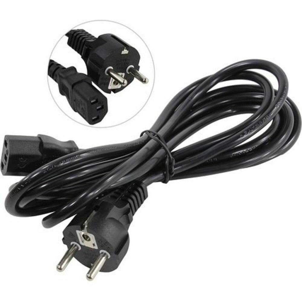 EXEGATE кабели EP280650RUS Кабель питания Power PC - 3P Евровилка Schuko - >С13 VDE - 250V - 3 0.75mm2, медь, черный, 3м.