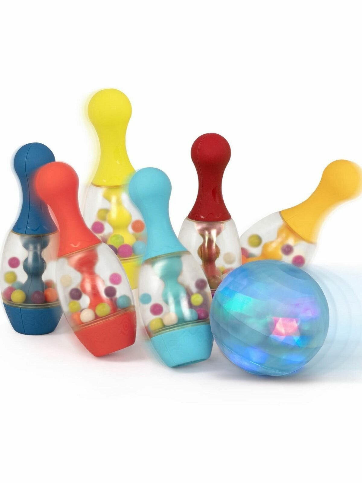 BATTAT Игровой набор Боулинг с подсвечивающимся шаром и 6 кеглями, для детей от 3 лет
