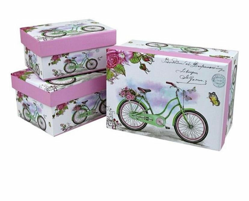 Коробка подарочная прямоугольник Велосипед 11х8х5,5 см