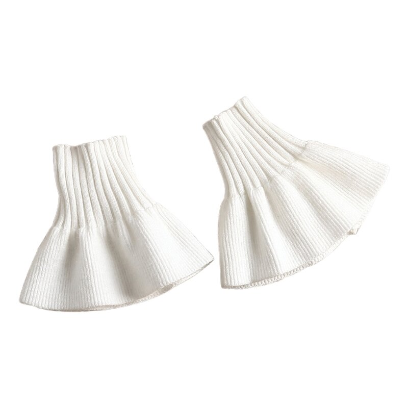 Шерстяные декоративные манжеты-белый