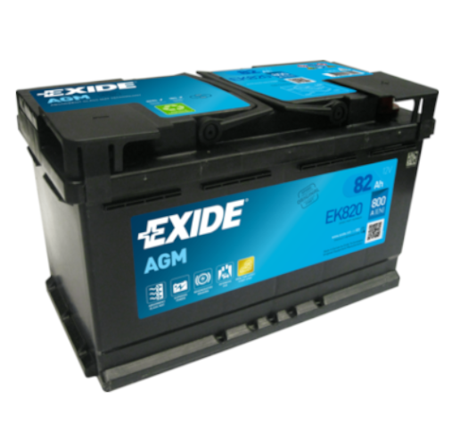 Аккумулятор автомобильный EXIDE Start-Stop AGM EK820 82.0 Ah 800 A ОП (315х175х190) L4 315x175x190