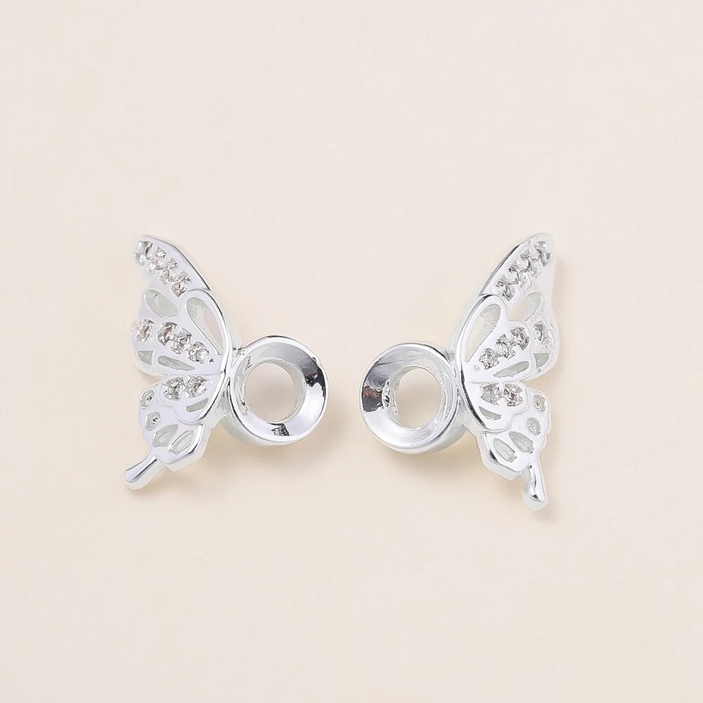 Металлические бусины St.kunkka с крылышками бабочек silver