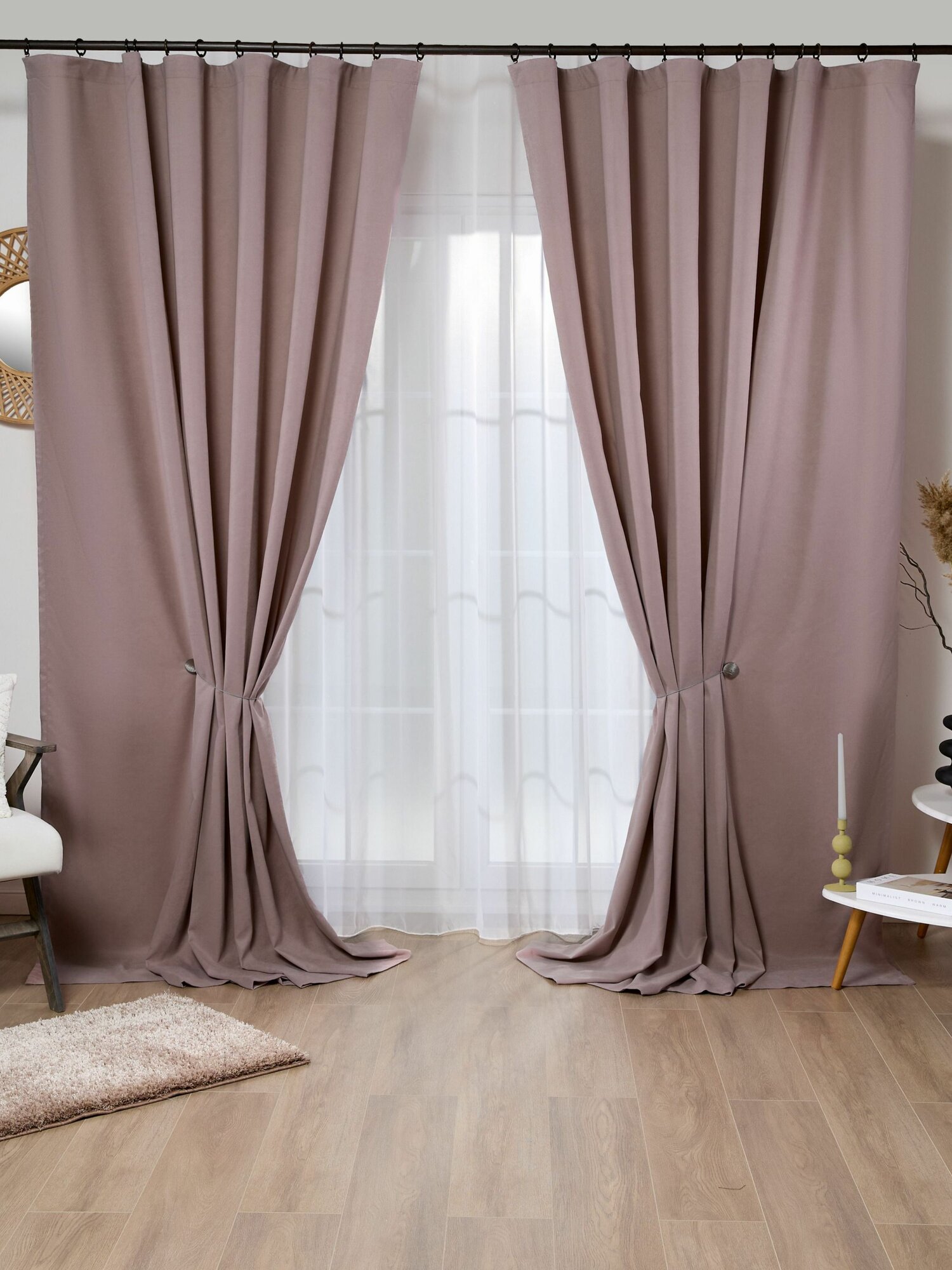 Комплект штор "Канвас-Премиум" пудровый (906-22) арт.5521 (150х250 2 шт.)