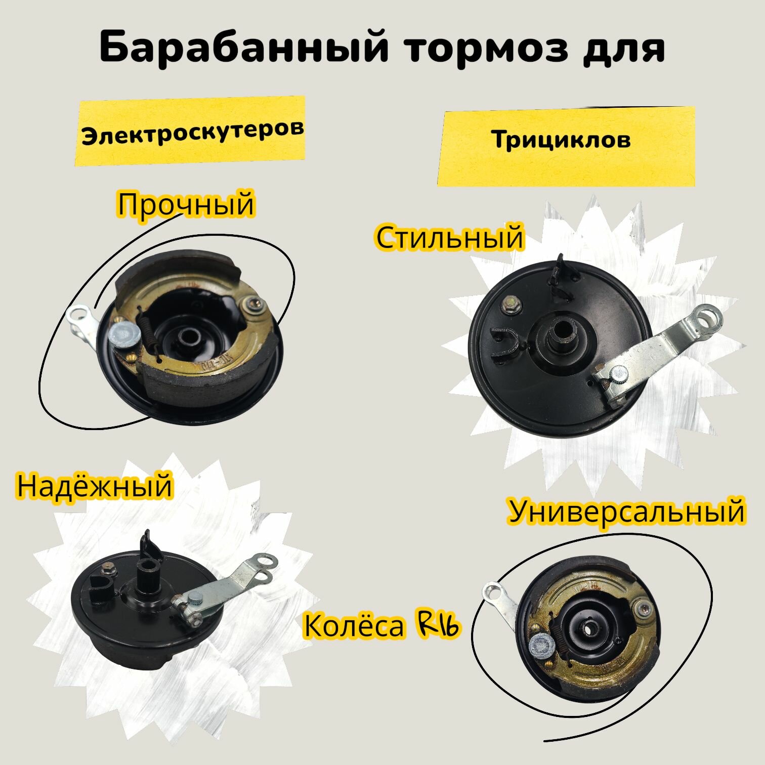 Барабанный тормоз, для электровелосипедов, трициклов, SK8/R16