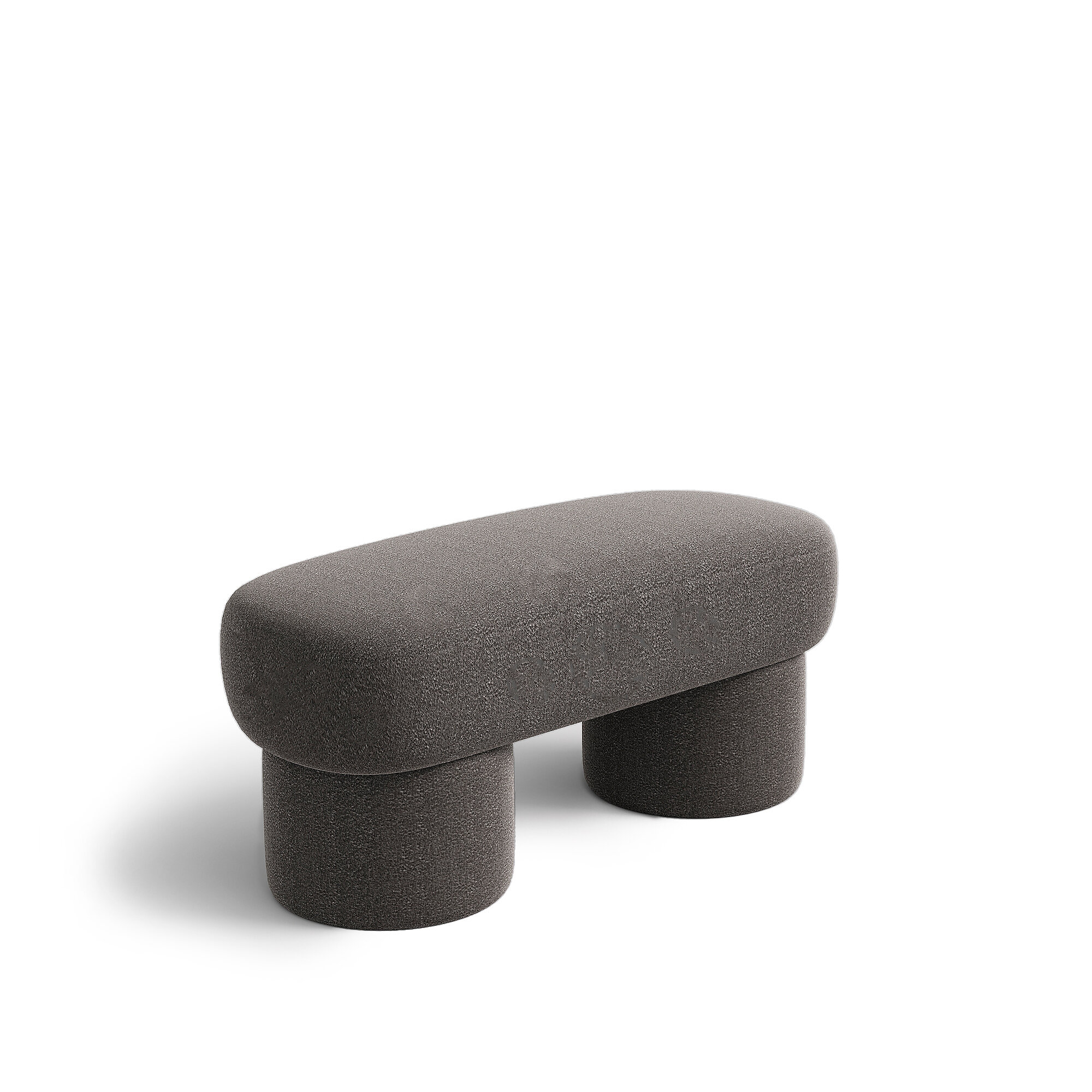 Скамья Fluffy, букле, серый